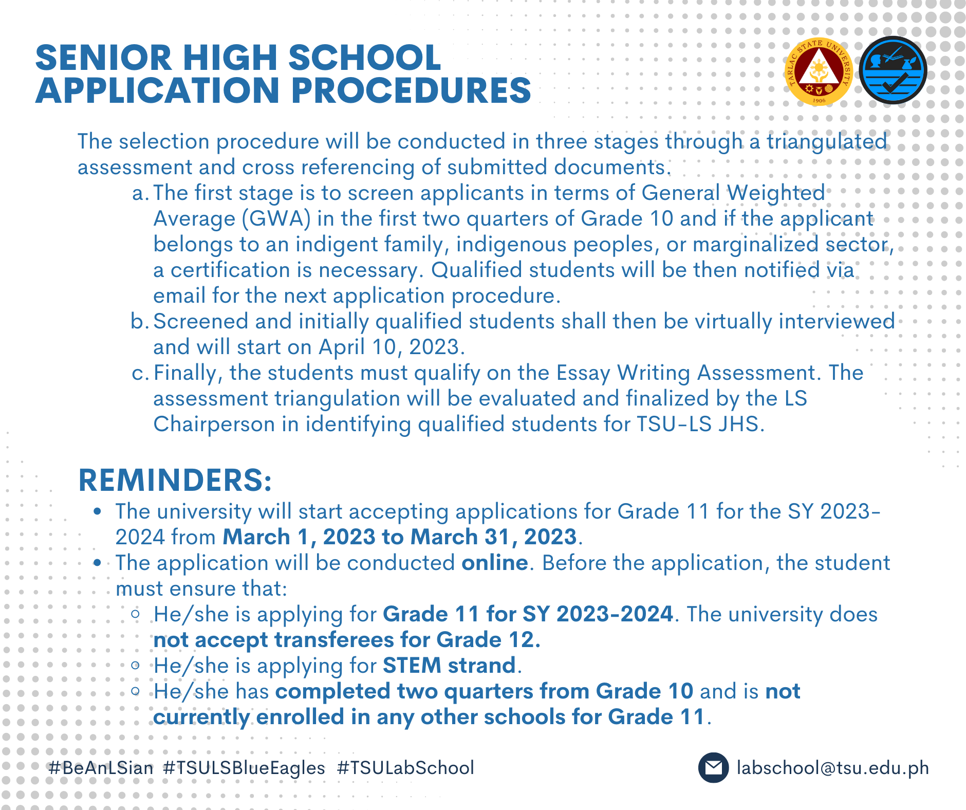 TSU Laboratory School Junior High School and Senior High School ...